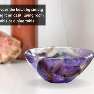 Amethyst Crystal Bowl - 2" Gem Stone Bowl for Altar Offering Bowl