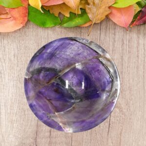 Amethyst Crystal Bowl - 2" Gem Stone Bowl for Altar Offering Bowl