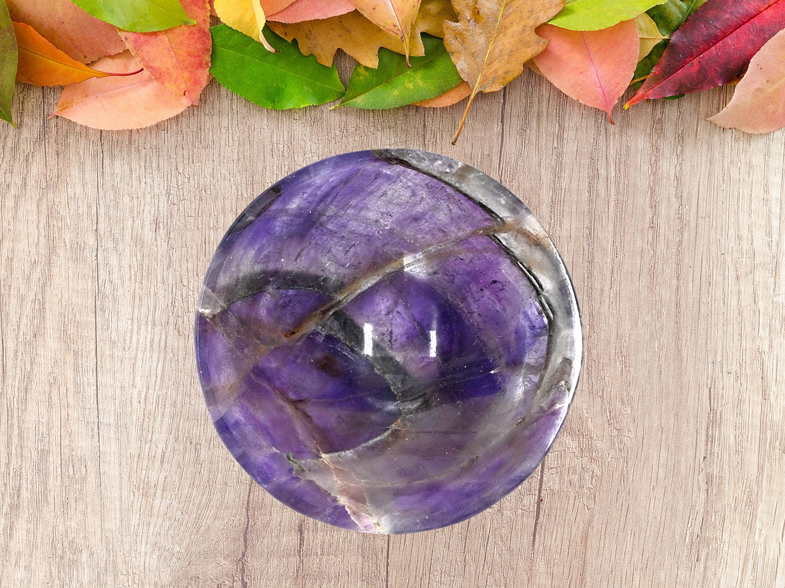 Amethyst Crystal Bowl - 2" Gem Stone Bowl for Altar Offering Bowl