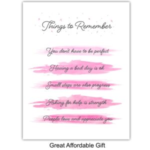 Yellowbird Art & Design Inspirational Quotes Wall Decor - Pink Motivational poster Set - Positive Affirmations Wall Art - Encouraging Gift for Women Girls - I Am - Inspiring Wall Art - UNFRAMED 8x10