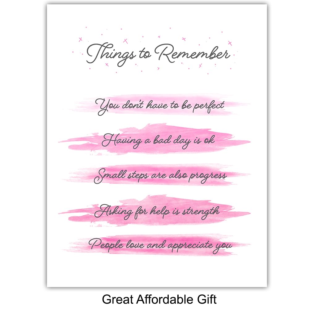 Yellowbird Art & Design Inspirational Quotes Wall Decor - Pink Motivational poster Set - Positive Affirmations Wall Art - Encouraging Gift for Women Girls - I Am - Inspiring Wall Art - UNFRAMED 8x10