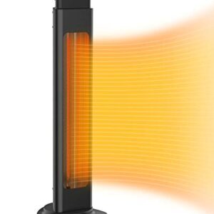 SURJUNY Electric Patio Heater, Infrared Space Heater with 90° Oscillation, Tip-Over Shut Off Protection, Quiet and Fast Heating, 1500W Radiant Heater for Indoor, Patio Outdoor Use