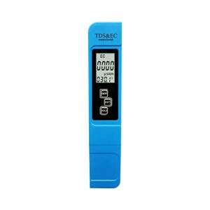 zalengine tds & ec meter for hydroponics, household drinking, swimming pool, aquarium, aquaculture, lab - tds ec temp 3 in 1, tds meter, ec meter, digital water tester, 0-9999ppm, 0-9999μs/cm (blue)