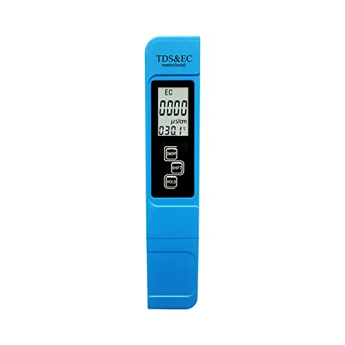 Zalengine TDS & EC Meter for Hydroponics, Household Drinking, Swimming Pool, Aquarium, Aquaculture, Lab - TDS EC Temp 3 in 1, TDS Meter, EC Meter, Digital Water Tester, 0-9999ppm, 0-9999μS/cm (Blue)