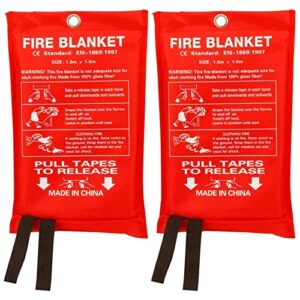 diilaar emergency fire blankets,fire blanket for kitchenx2,made of fiberglass fire retardant blankets for grill, fireplace,car, camping(40 * 40inch)