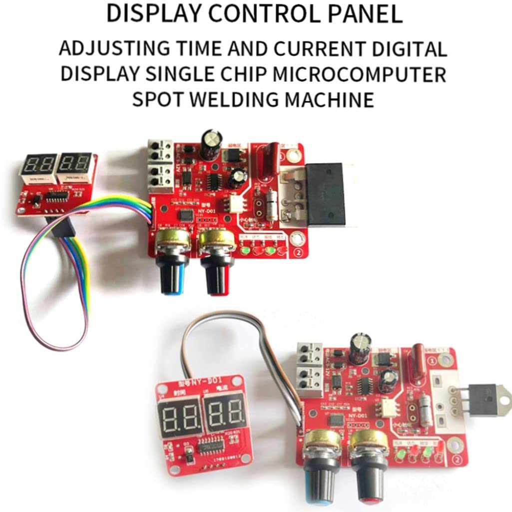 100A Spot Welder Machine Time Control Board, Digital Display Adjustable Spot Welding Module, Time and Current Controller Panel Timing Ammeter Machine Spot Welders Transforming Control Board