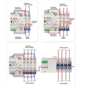 GAEYAELE on-Grid Photovolatic Power Automatic Transfer Switch Din Rail 3P 63A AC220V ATS PV Solar System Power Generator Transfer Switch Use (ATS-3P-63A-220VAC-Solar)