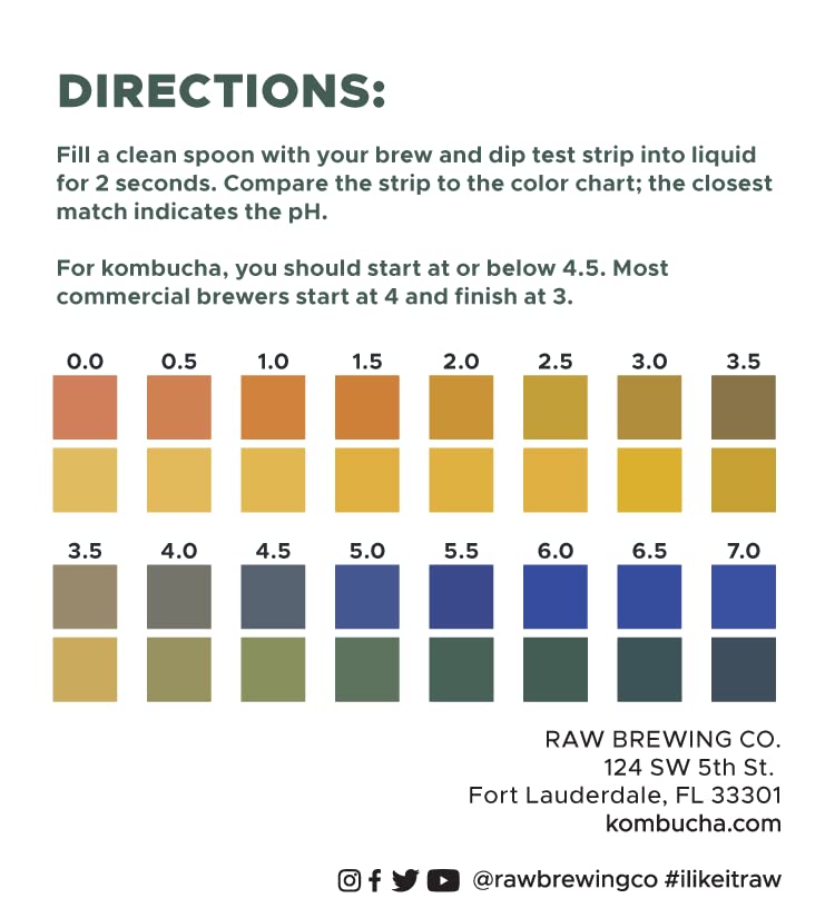 Kombucha.com pH Test Strips for Brewing, Distilling, and Fermentation (100 Test Strips, 0-7 pH Range)