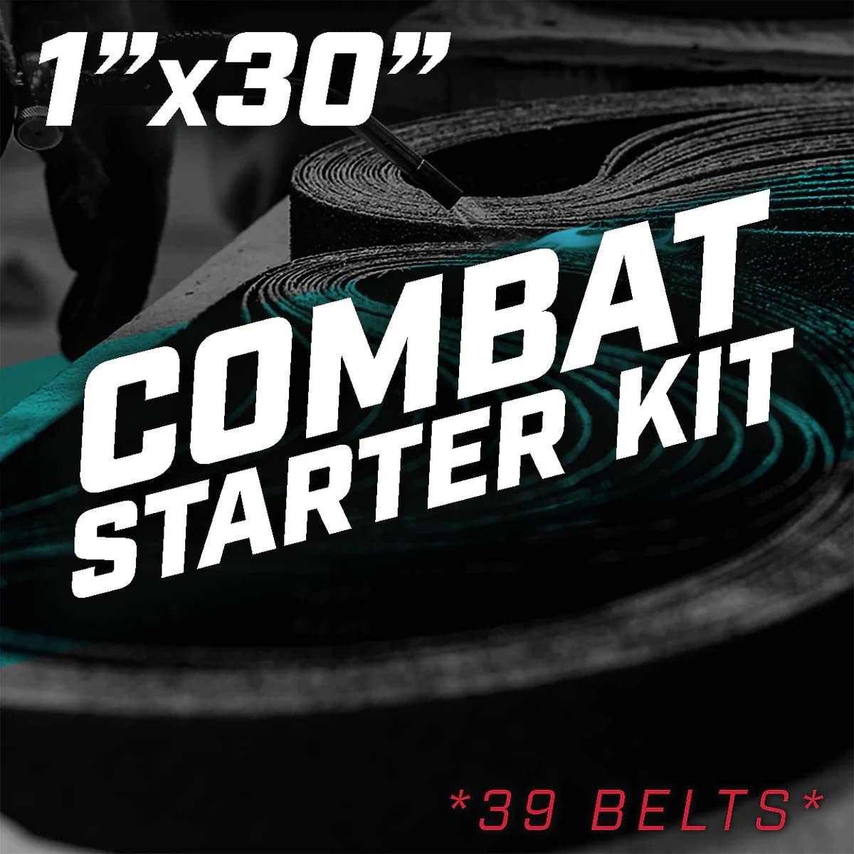 Combat Abrasives 1 x 30 Inch Belt Starter Kit - Ceramic Shredder & Aluminum Oxide Sanding Belts (39 Pieces)