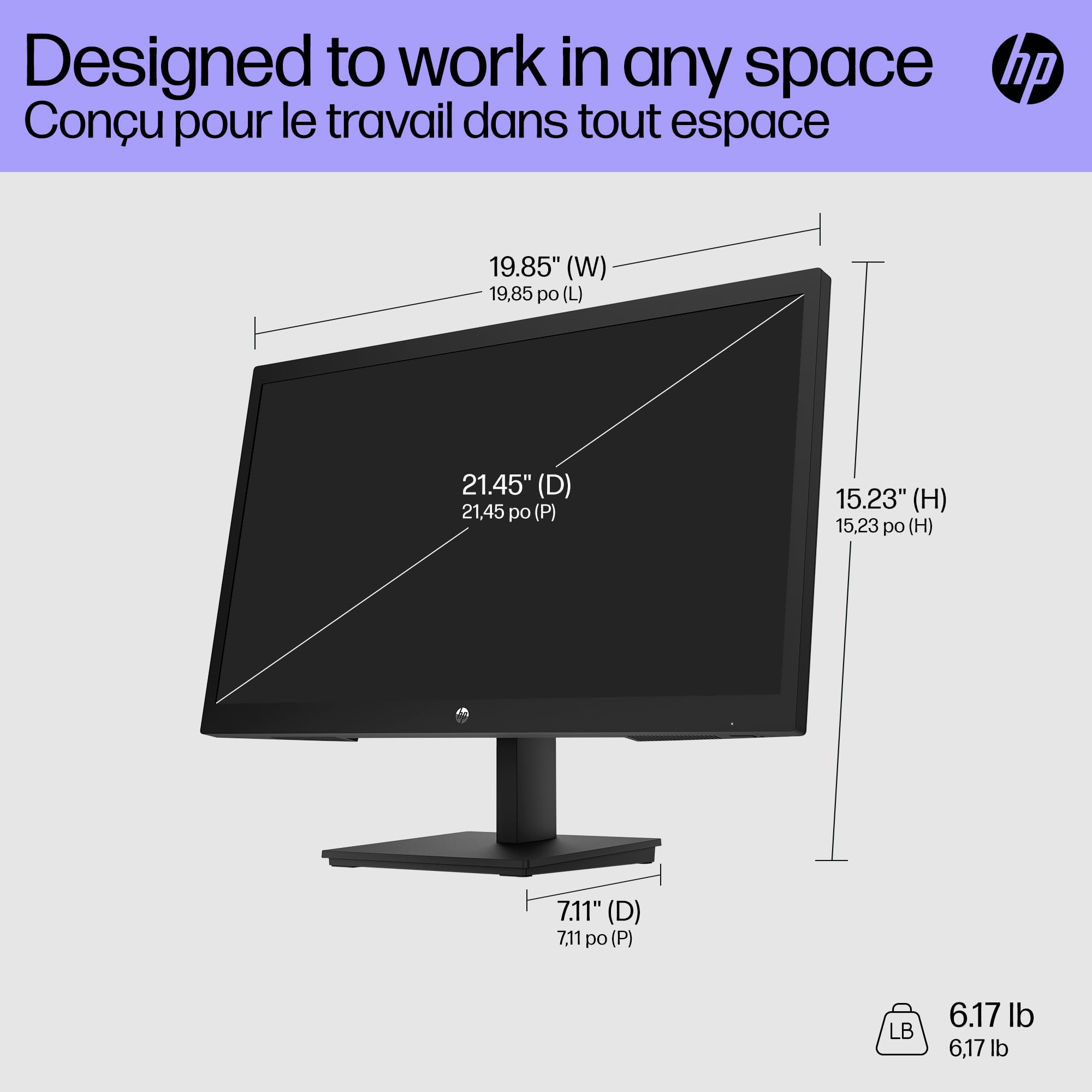 HP V22v G5 FHD Monitor, AMD FreeSync Technology, HDCP Support for HDMI (V22v G5, Black)