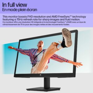 HP V22v G5 FHD Monitor, AMD FreeSync Technology, HDCP Support for HDMI (V22v G5, Black)