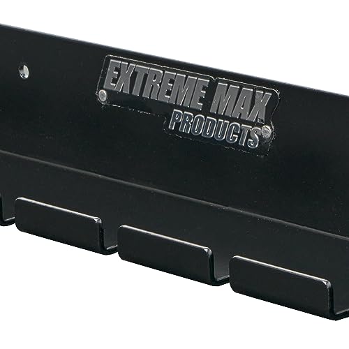 Extreme Max 5001.6171 Wall-Mount Pneumatic Air Tool Rack Holder for Enclosed Race Trailer Shop Garage Storage - Black