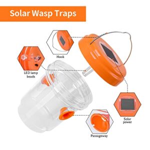 Wasp Trap, ASpace 2 Pack Wasp Traps Outdoor Hanging, Solar Reusable Yellow Jacket Trap, Easy and Efficient Capture of Yellow Jackets, bee, Fly, Fruit Flies and Other(2Pcs Orange), (ASpace-0)