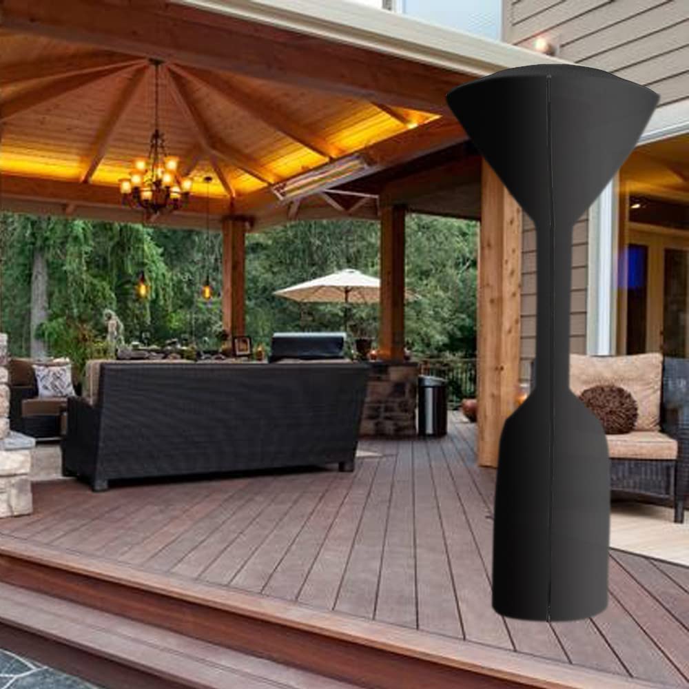 Junkogo Patio Heater Covers for Outdoor Heaters, Waterproof Heavy Duty Deck Propane Heater Cover with Zipper, 95"Height x 34"Dome x 19"Base, Black