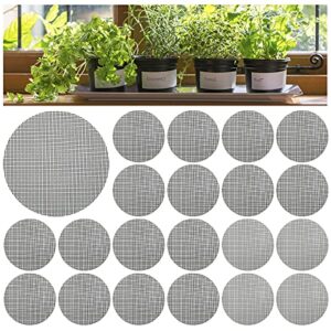 grandisk 100 pcs flower pot hole mesh pad 4 inch round drainage hole screens garden plant bonsai pot bottom grid mat plastic mesh screen breathable gasket for prevent soil loss (4 x 4 inch), black