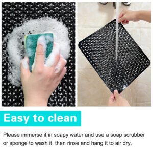 Coopay 2 Pack Kitchen Sink Mat PVC Eco-friendly Kitchen Stainless steel/Porcelain Dish Drying Pad Sink Protector for Bottom of Kitchen Sink, Triangular Hole Design, 12.6 x 10.5 Inches (Black)