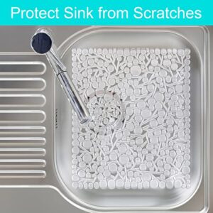 Coopay 2 Pack Kitchen Sink Mat Plastic Sink Protect Mat PVC Eco-friendly Kitchen Adjustable Stainless steel/Porcelain Dish Drying Pad Sink Protector for Bottom of Kitchen Sink, 12.6” x 10.5” (Clear)