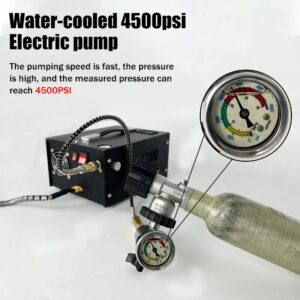 PenkiDeed PCP Portable Air Compressor Powered by 110V /220V AC or 12V DC,Oil/Water-Free and Fan Cooling 4500Psi/40Mpa Pressure Air Compressor,PCP Compressor Pump for Air Gun and Paintball/Scuba Tank