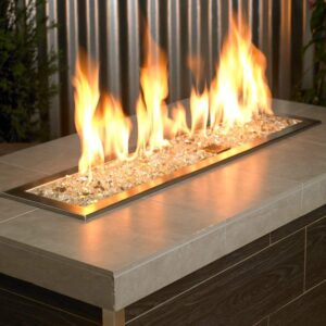 Grisun Fire Glass for Fire Pit, 1/2 Inch Mix 20 Pounds High Luster Reflective Tempered Glass Rocks for Natural or Propane Fireplace, Safe for Outdoors and Indoors Firepit Glass