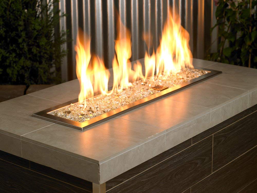 Grisun Fire Glass for Fire Pit, 1/2 Inch Mix 20 Pounds High Luster Reflective Tempered Glass Rocks for Natural or Propane Fireplace, Safe for Outdoors and Indoors Firepit Glass