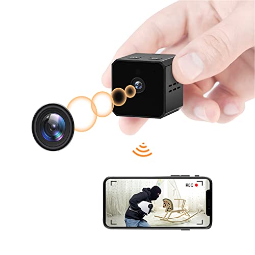 SITABIER Hidden Camera Spy Camera, WiFi Security Nanny Cam, Mini Home Indoor Outdoor Surveillance Cameras with Audio and Video, Wireless Full HD Recorder with Motion Detection and Night Vision, black