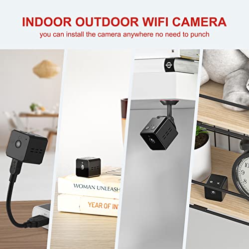 SITABIER Hidden Camera Spy Camera, WiFi Security Nanny Cam, Mini Home Indoor Outdoor Surveillance Cameras with Audio and Video, Wireless Full HD Recorder with Motion Detection and Night Vision, black