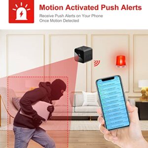 SITABIER Hidden Camera Spy Camera, WiFi Security Nanny Cam, Mini Home Indoor Outdoor Surveillance Cameras with Audio and Video, Wireless Full HD Recorder with Motion Detection and Night Vision, black