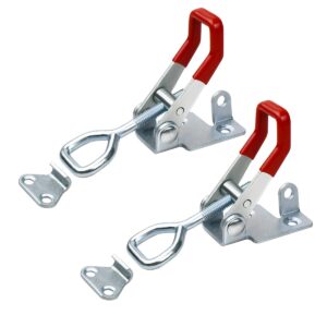 2 pcs heavy duty toggle clamp latch 4002 adjustable latch hardware, 551lbs holding capacity, quick release pull latch clamp for box case trunk, industrial equiipment, smoker door and more (4.9inch)