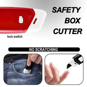 Sonuimy 2-Stage Retractable Ceramic Mini Box Cutter, Safety Box Opener with Lock, Magnetic Package Opener Keychain, Small Pocket Utility Knife Tool Knives for Warehouse Office Work Cardboard -3PCS