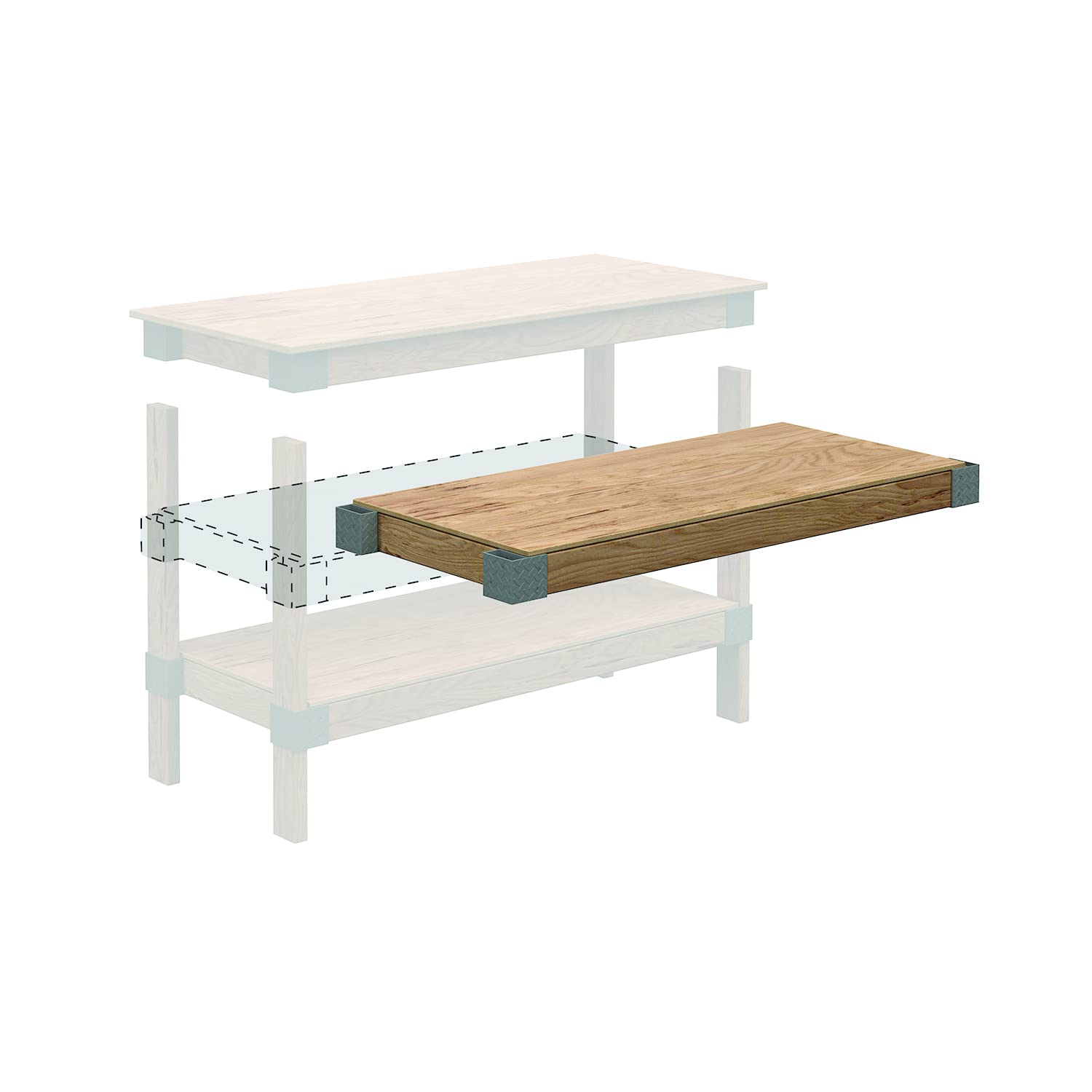 HyLoft Heavyweight 2 x 4 Do-it-Yourself Single Shelf Kit, Gray