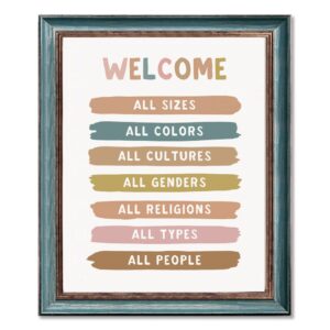 All Are Welcome Here, Classroom Art Print, Kids Diversity Prints, Affirmations Art, Classroom Decor, Nursery Decor, Playroom Decor, Children's Wall Art, Unframed (8X10 INCH)