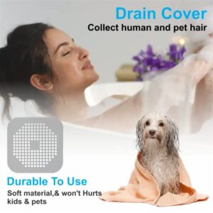 ZAYNYX 2 Pack Hair Catcher Shower Drain is Hair Stopper for Shower Drain Easy to Install Tub Drain Hair Catcher with 4 Suction Cups Suits for Bathroom Bathtub Kitchen (Grey and White)