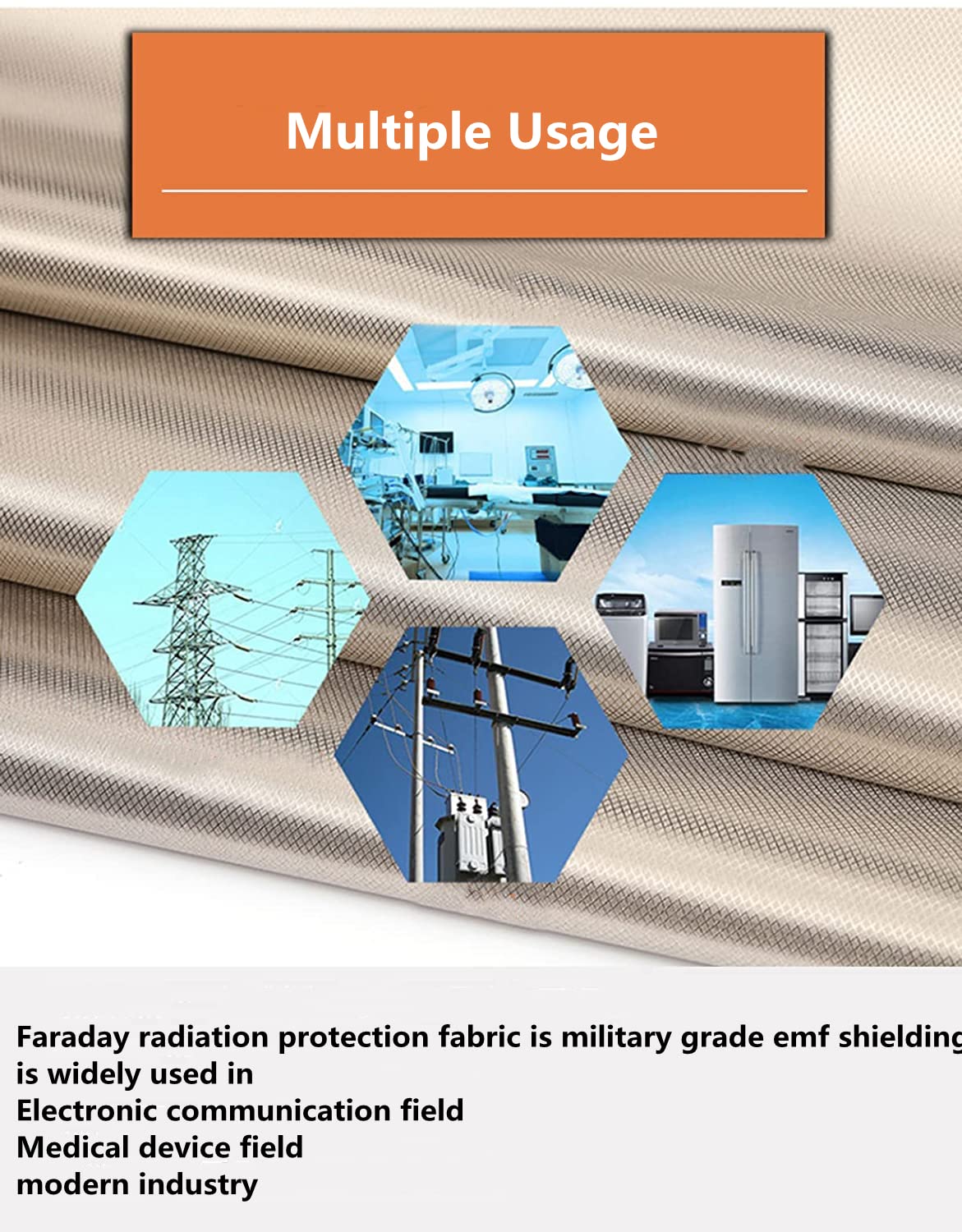 Faraday Fabric Kit Faraday Cage (44in W x 9ft L) Seal RF Enclosures Military Grade Conductive Material Shields RF Signals (WiFi, Cell, Bluetooth) 3 Yards Faraday Blanket