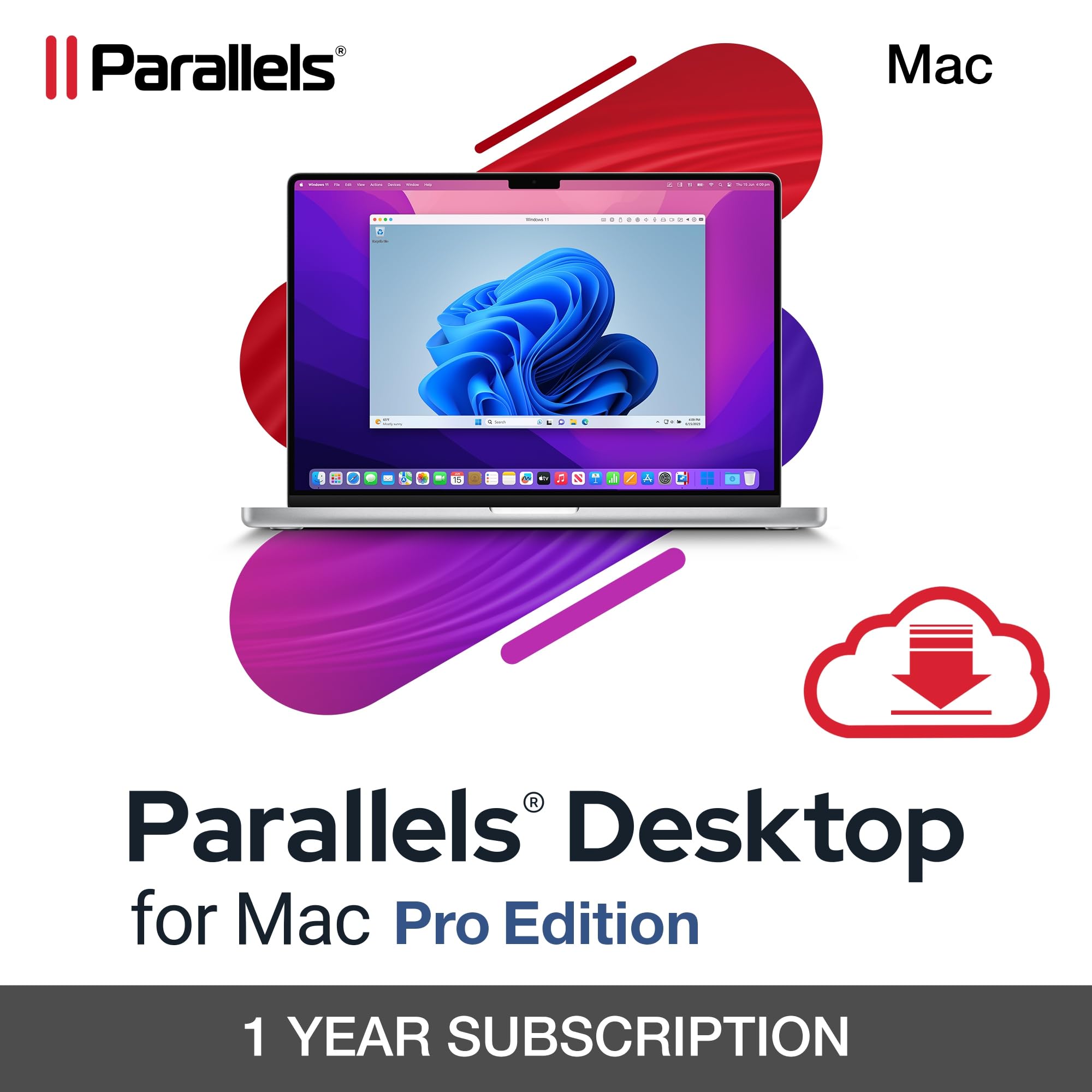 Parallels Desktop 19 for Mac Pro Edition | Run Windows on Mac Virtual Machine Software | Authorized by Microsoft | 1 Year Subscription [Mac Download]