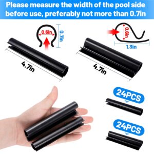 48 Pack Winter Pool Cover Clips for Above Ground Pools- 2 Shapes Pool Clips Pool Cover Clamps 4.7 inch Pool Wind Guard Clips Pool Black Securing Cover Clip for Swimming Pool with Metal Railing