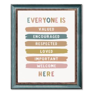 Everyone Is Welcome Here, Boho Classroom Decor, Classroom Poster, Educational, Diversity Sign, Back To School Welcome Sign, Inclusive Art Decor, Unframed (8X10 INCH) (8X10 INCH)