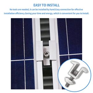 4PCS Solar Panel Mid Clamp Assembly with Mounting Brackets M8 Flange Nuts for Solar Panel System Install