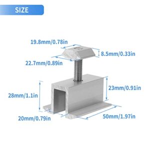 4PCS Solar Panel Mid Clamp Assembly with Mounting Brackets M8 Flange Nuts for Solar Panel System Install