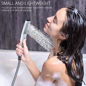 V-Frankness All Metal Dual Shower Head with Handheld Combo, 8 Inches Rain Shower Head Contains Diverter with Adjustable Shower Arm and Holder, and 70 Inches Extra Long Stainless Steel Hose (Chrome)