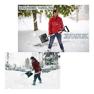 3-in-1 Snow Shovel with Ice Scraper & Snow Brush, Multifunctional Emergency Snow Shovel Kit, 3 Piece Portable Snow Shovel Removal Kit for Car and Truck, Camping and Outdoor Activities