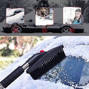 3-in-1 Snow Shovel with Ice Scraper & Snow Brush, Multifunctional Emergency Snow Shovel Kit, 3 Piece Portable Snow Shovel Removal Kit for Car and Truck, Camping and Outdoor Activities