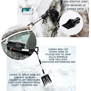 3-in-1 Snow Shovel with Ice Scraper & Snow Brush, Multifunctional Emergency Snow Shovel Kit, 3 Piece Portable Snow Shovel Removal Kit for Car and Truck, Camping and Outdoor Activities