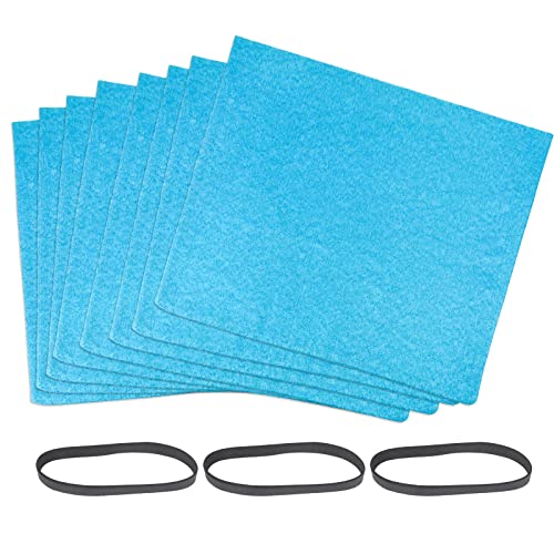 8 Pack 25-1217 Reusable Dry Filter Replacement for Stanley 1-6 Gallon Wet/Dry Vacuum, with 3 Retaining Bands