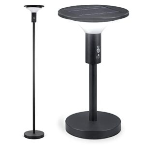 espird outdoor solar floor lamp for patio waterproof, cordless floor lamp with 3 modes, 2 in 1 rechargeable floor lamp for patio, deck, porch, camping (1 pack)