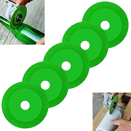 CenVen Glass Cutting Disc, 4 Inch Glass Ceramic Cutting Disc for Angle Grinder, Diamond Ultra-Thin Saw Blade for Smooth Cutting, Grinding of Glass, Jade, Crystal, Wine Bottles, Tile (5)