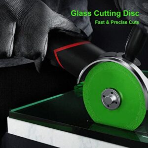 CenVen Glass Cutting Disc, 4 Inch Glass Ceramic Cutting Disc for Angle Grinder, Diamond Ultra-Thin Saw Blade for Smooth Cutting, Grinding of Glass, Jade, Crystal, Wine Bottles, Tile (5)