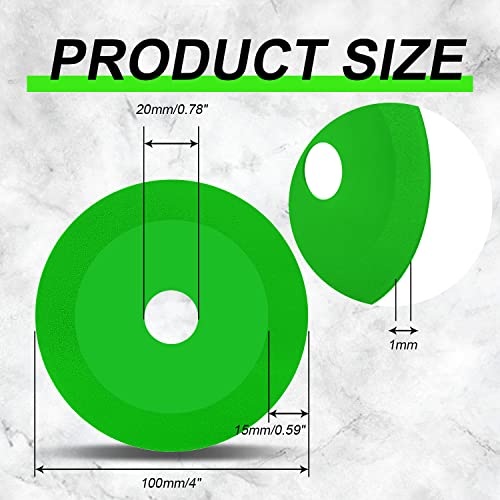 CenVen Glass Cutting Disc, 4 Inch Glass Ceramic Cutting Disc for Angle Grinder, Diamond Ultra-Thin Saw Blade for Smooth Cutting, Grinding of Glass, Jade, Crystal, Wine Bottles, Tile (5)