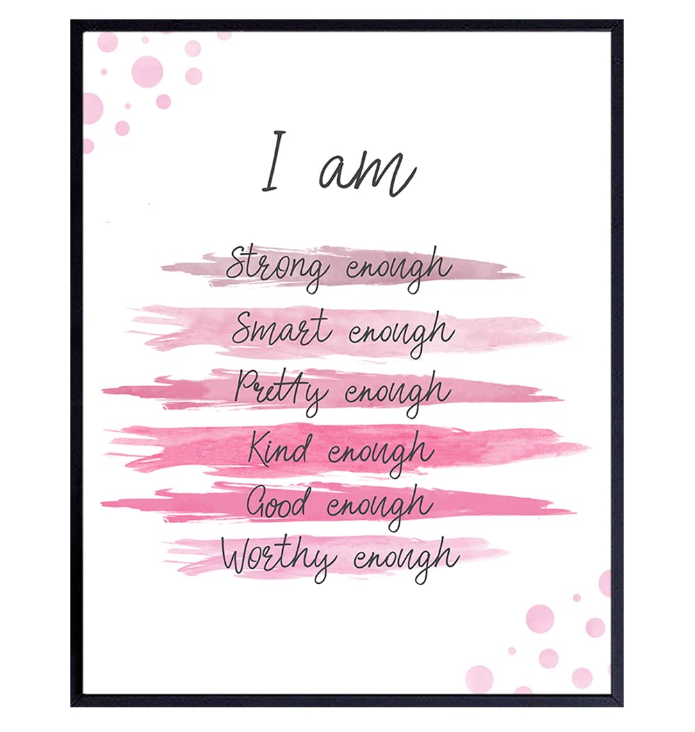 Positive Quotes Wall Decor - Positive Affirmations for Women - Motivational Wall Art - Encouraging Wall Decor - Encouragement Gifts for Women - Inspirational Wall Decor Posters - 8x10 UNFRAMED