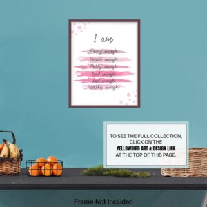 Positive Quotes Wall Decor - Positive Affirmations for Women - Motivational Wall Art - Encouraging Wall Decor - Encouragement Gifts for Women - Inspirational Wall Decor Posters - 8x10 UNFRAMED