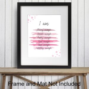 Positive Quotes Wall Decor - Positive Affirmations for Women - Motivational Wall Art - Encouraging Wall Decor - Encouragement Gifts for Women - Inspirational Wall Decor Posters - 8x10 UNFRAMED